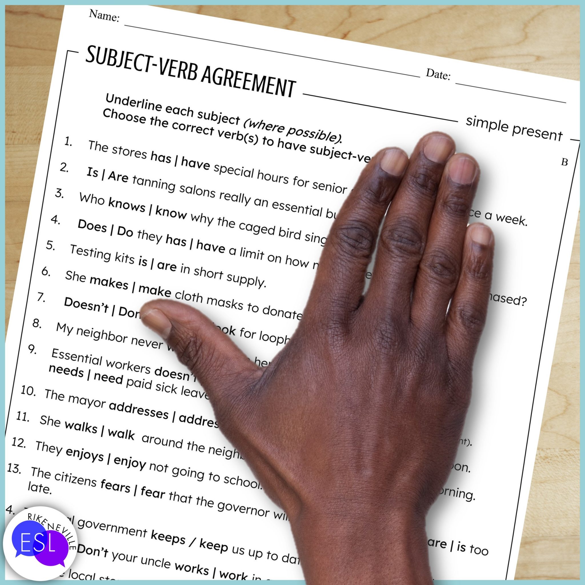 6 Exciting Subject-Verb Agreement Games & Activities for Adult ESL ...