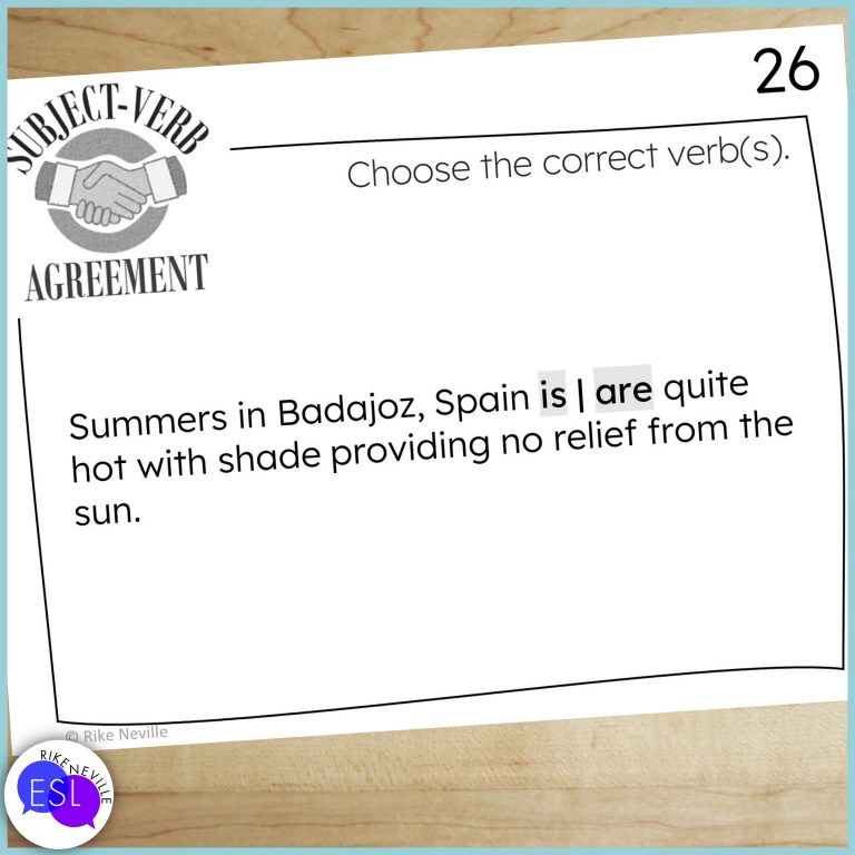 6 Exciting Subject-Verb Agreement Games & Activities for Adult ESL ...